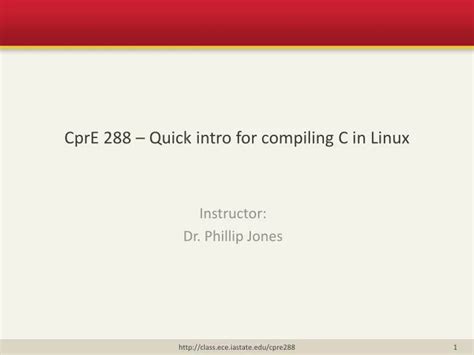 Ppt Cpre 288 Quick Intro For Compiling C In Linux Powerpoint