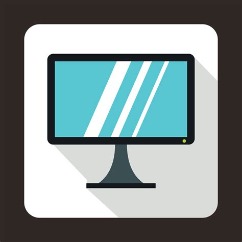 Computer Monitor Icon Flat Style Vector Art At Vecteezy