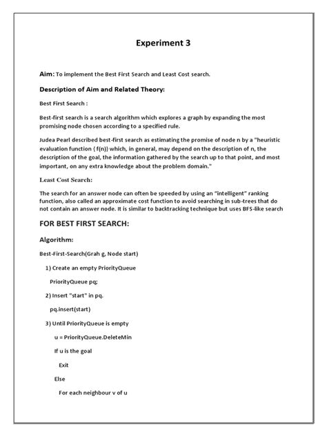 Best First Search Program Pdf Theoretical Computer Science Areas Of Computer Science