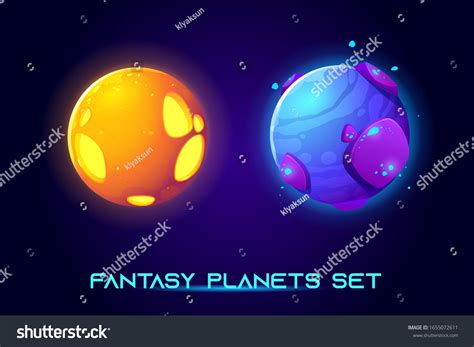 Fantasy Space Planets Ui Galaxy Game Stock Vector Royalty Free 1655072611 Shutterstock