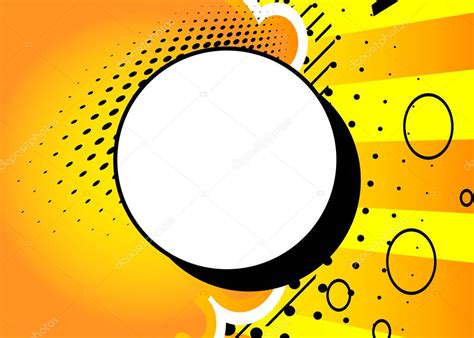 Blank Circle Shape Comic Book Background Cartoon Vector Pop Art