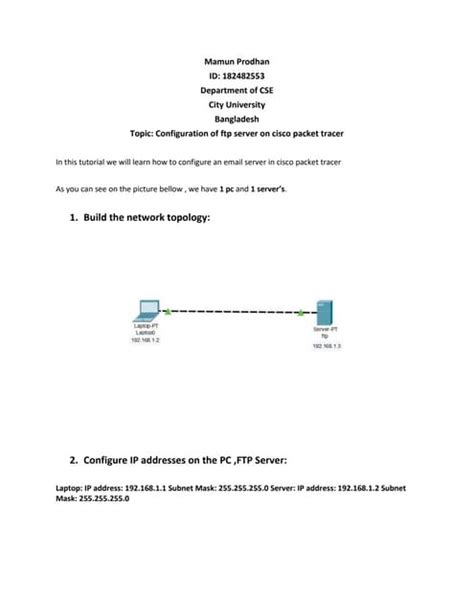 Email Server Configuration On Cisco Packet Tracer Pdf