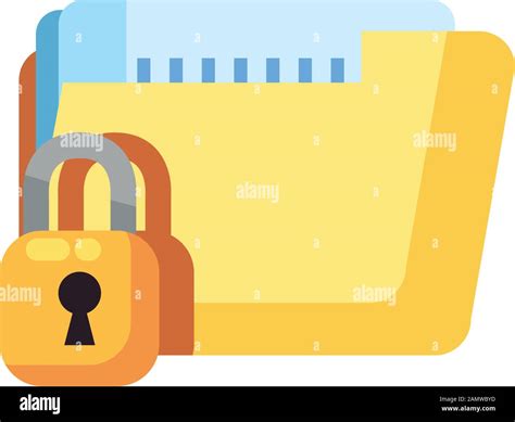 File And Padlock Design Document Data Archive Storage Organize Business Office And Information