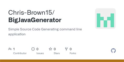 Github Chris Brown15bigjavagenerator Simple Source Code Generating