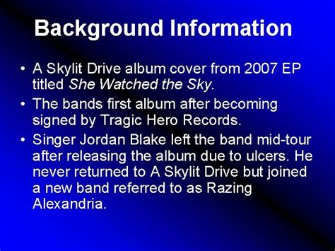 Background Information A Skylit Drive Album Cover From