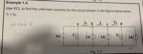 solved example 1 4 use kcl to find the unknown currents for