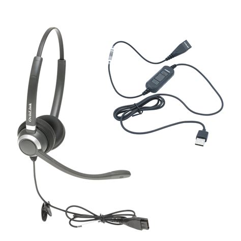 Ovislink New Style Dual Ear Usb Call Center Headset For Computer Talk Button To Answer And