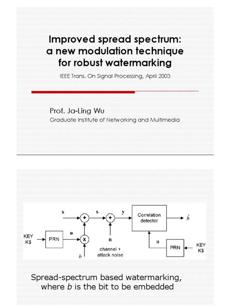 Pdf Improved Spread Spectrum A New Modulation Technique For Robust Watermarking Dokumentips