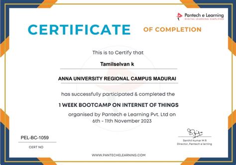 Tamil Selvan On Linkedin Hello Connections Ive Participated And Completed One Week Bootcamp On