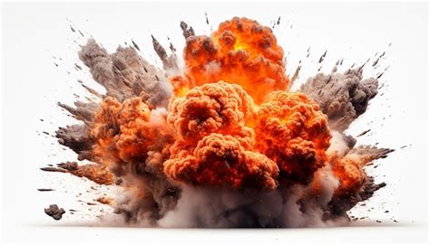Premium Photo Dynamic Impact Explosion Isolated On White Background
