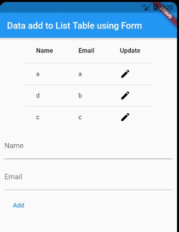 Listview Flutter How To Populate Form From A List Data On Click Edit Button And Save It