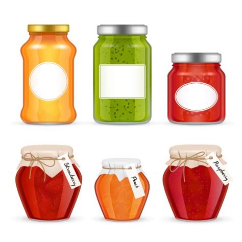 Jam Jar Set Royalty Free Vector Image VectorStock