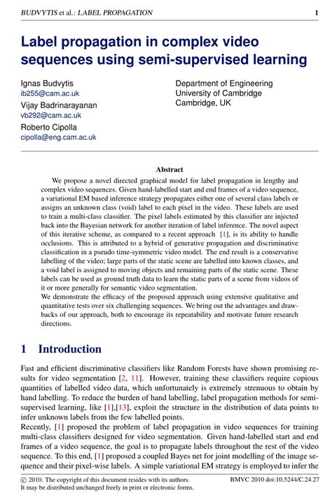 pdf label propagation in complex video sequences using semi supervised learning