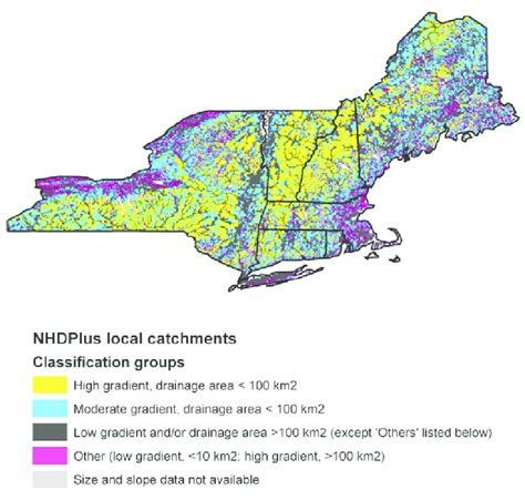 Figure A 2 Spatial Distribution Of Nhdplus Local Catchments Grouped By Download Scientific