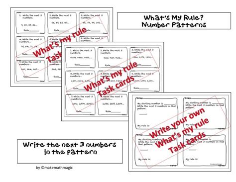 Number Patterns Write The Next 3 Numbers