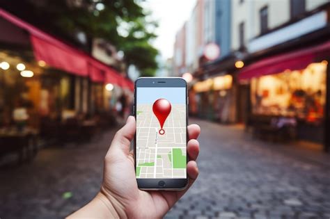 Premium Ai Image Hand Holding Smartphone With Gps Navigation App And