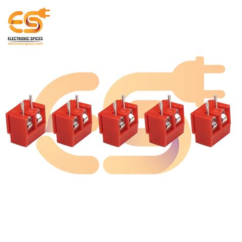 Buy KF P A Pin Mm Pitch Red Color PCB Mount Terminal Block Connector