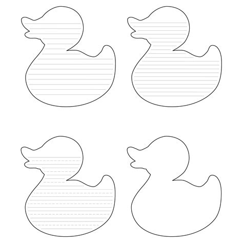 Rubber Duck Shaped Writing Template Free Printable Papercraft Templates