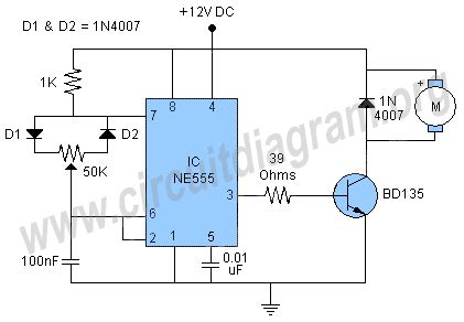DC Motor Control PWM With Circuit Diagram