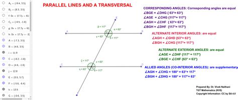 Parallel Lines And Transversal Geogebra