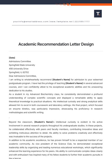 Free Academic Recommendation Letter Design Template To Edit Online