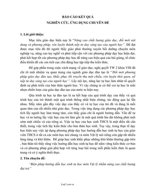 Ppt Chuy N Bi N Ph P H Ng D N H C Sinh T H C M N V T L Nh M N Ng Cao Ch T L Ng I Tr