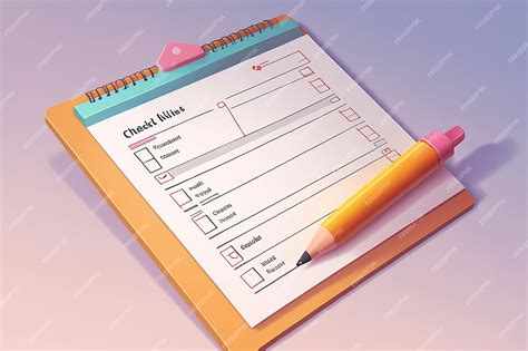 3d Checklist Vector Illustration Checklist Graphic 3d Icon Design