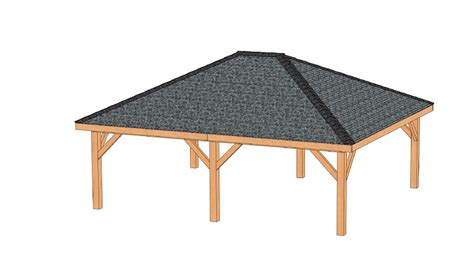 Hip Roof Gazebo Building Plans 20 X 24 With Permit Drawings Etsy