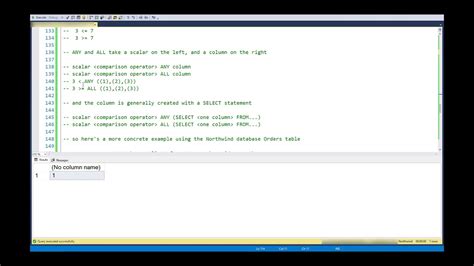 Any And All In Sql Server Youtube
