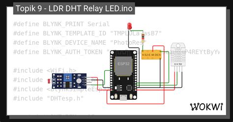 Topik LDR DHT Relay LED Ino Wokwi ESP STM Arduino Simulator