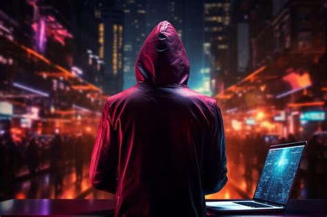 Premium Photo Hacker In Hood Stealing Data From Computer Cyber Crime Concept
