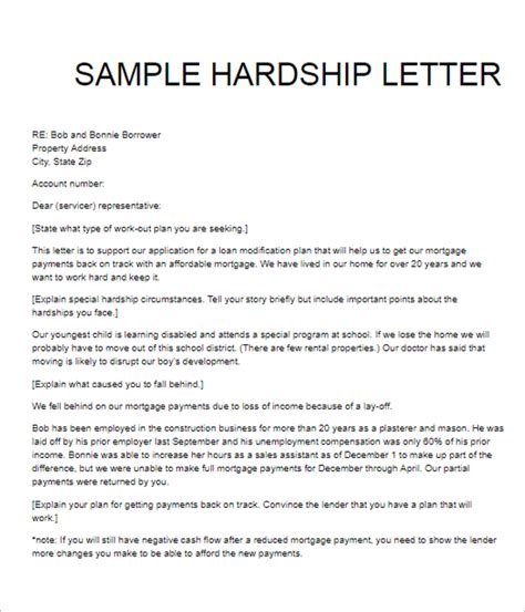 Hardship Letter Templates Free Pdf Examples
