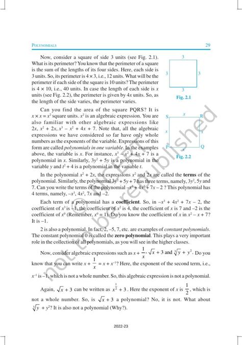 Ncert Book For Class 9 Maths Chapter 2 Polynomials