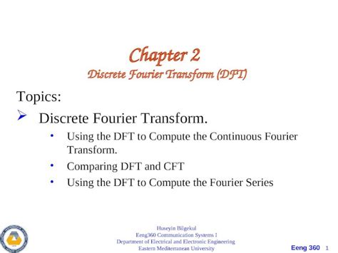 Ppt Chapter 2 D Iscrete Fourier Transform Dft Dokumen Tips