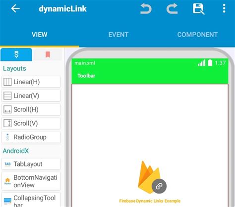 sketchware generate firebase dynamic link long url to short