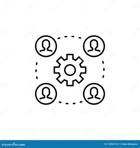 Business Assembly Line Icons Collection Collaboration Synergy Integration Delegate