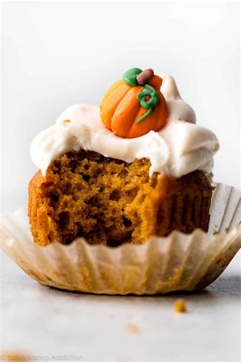 Pumpkin Cupcakes With Cream Cheese Frosting Sallys Baking Addiction