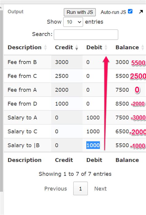 Balance Calculation On Search — Datatables Forums