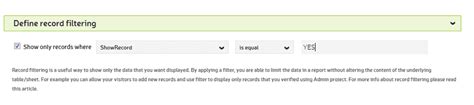 Record Filtering