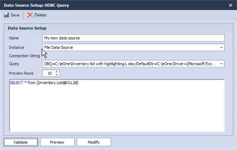 how to create an excel data source when the first row of data is not column headers eone