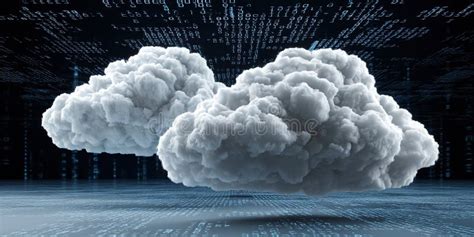 Abstract Representation Of Cloud Computing With Floating Clouds And