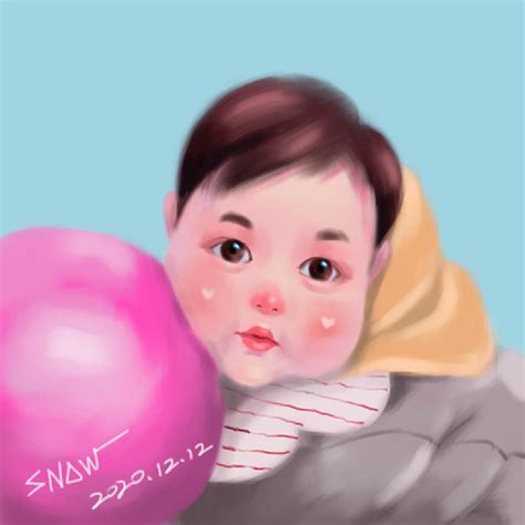 板绘卡通肖像snow徐 站酷zcool