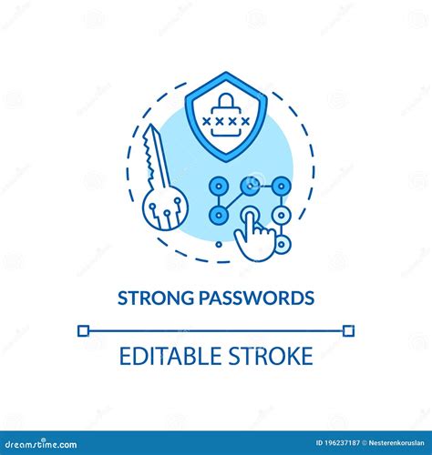 Strong Passwords Concept Icon Stock Vector Illustration Of Cyberspace Lock 196237187
