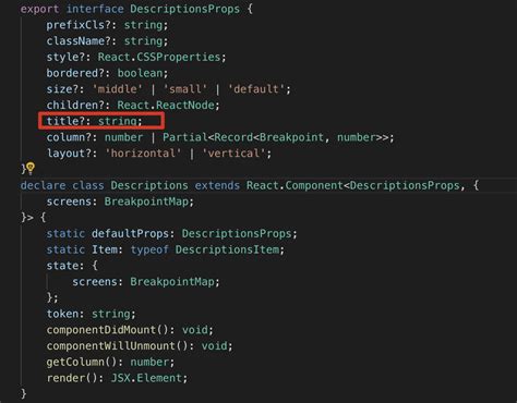 组件descriptions的title接收的类型只有string，不能是reactreactnode？ · Issue 17534 · Ant Designant Design