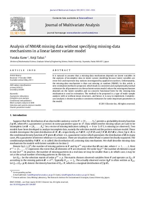 Pdf Multi Sample Analysis In Sem Selection And Pattern Mixture Models