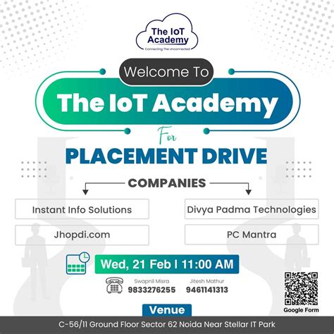 The Iot Academy On Linkedin Theiotacademy Placementdrive