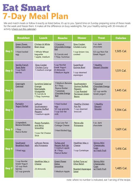 Simple Printable Meal Plans To Help You Lose Weight Healthy Daily