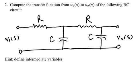 solved compute the transfer function from v 1 s to v 2 s