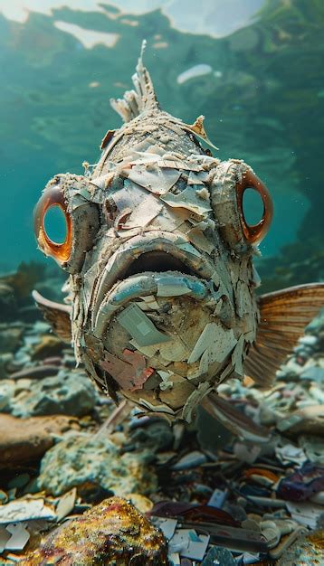 Fantasy Fish Made Of Plastic Ai Generated Image