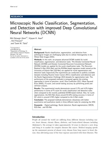 Pdf Microscopic Nuclei Classification Segmentation And Detection
